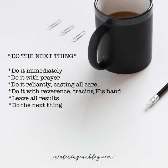 Do The Next Thing – wateringcanblog